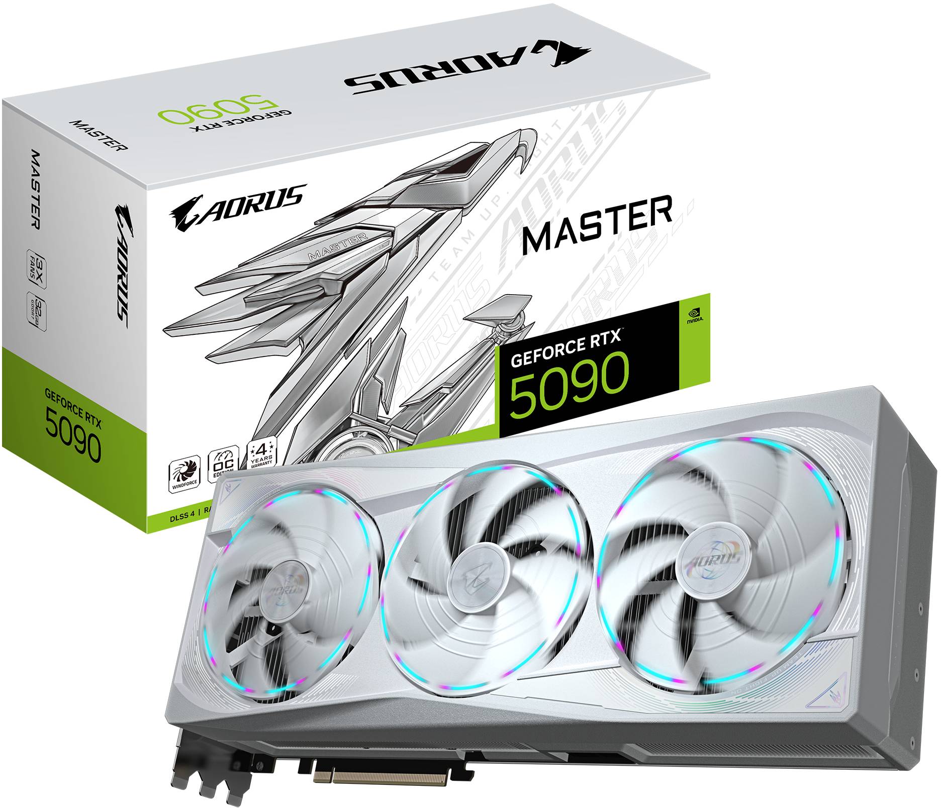 Gigabyte GeForce RTX 5090 Aorus Master Ice 32 GB GDDR7, HDMI/3xDP, RGB Halo