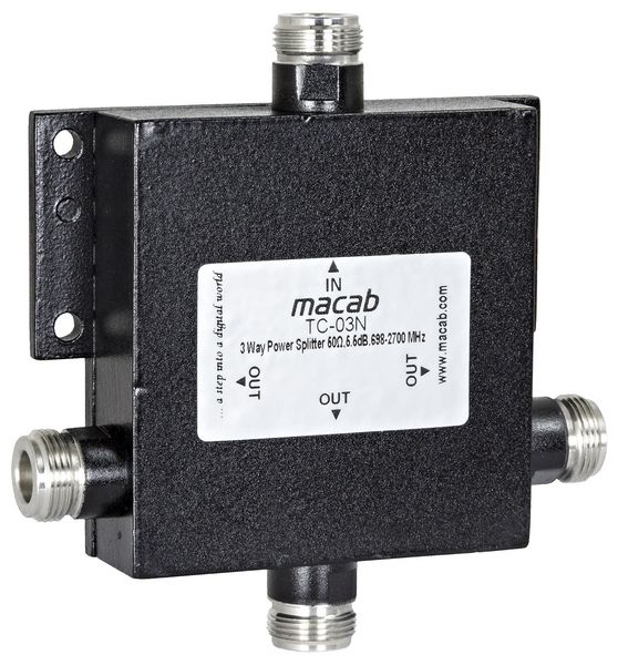 Splitter TC-03N, 3-vägs 50 ohm, 5,5 dB, 698-2700 MHz